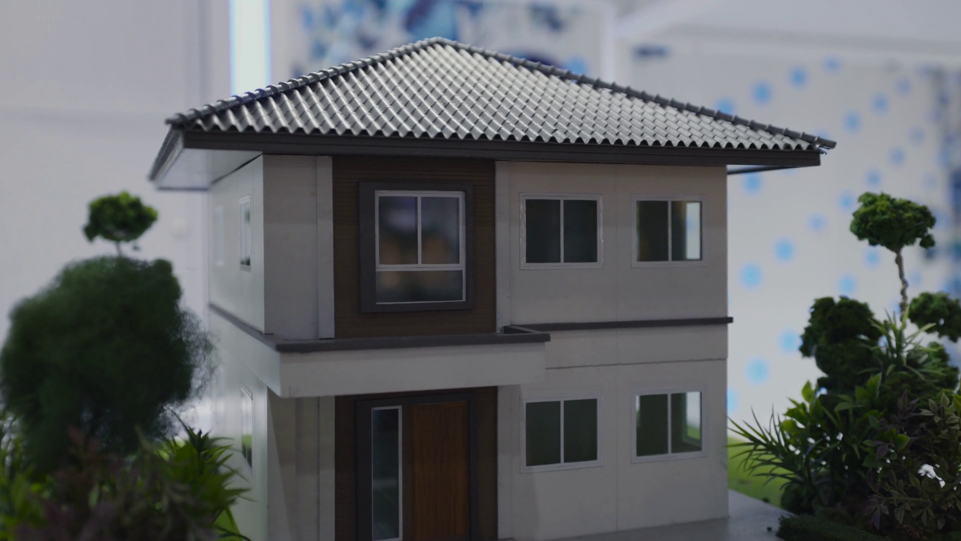 Miniature House Model Features Stylish Stock Footage SBV-351806157 ...
