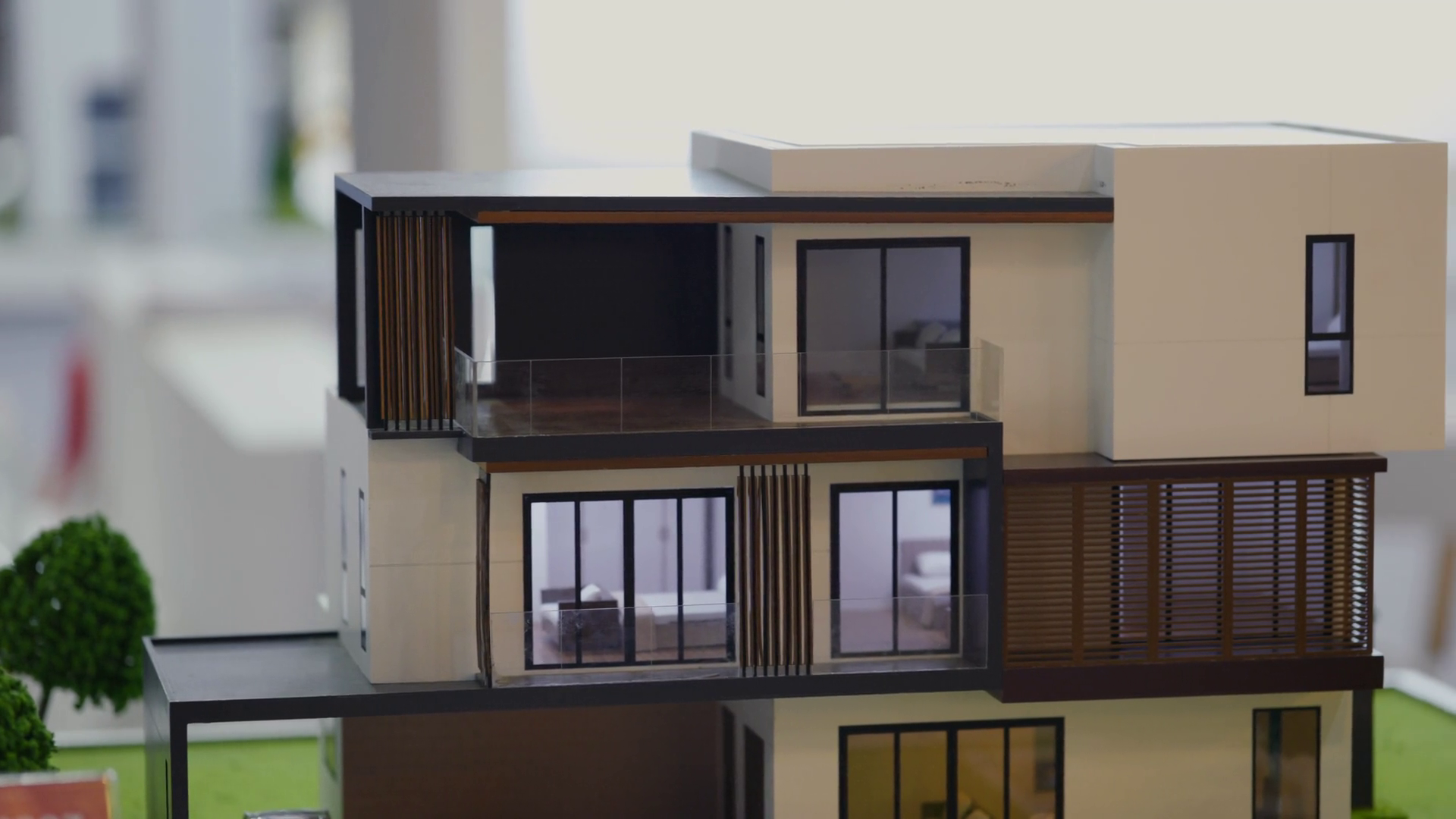 Miniature Model Of Modern House With Large Stock Footage SBV-351806143 ...