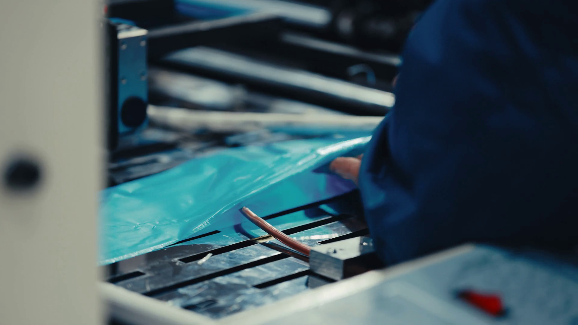 Manufacturing Process Of Polyethylene Blue Stock Footage SBV-348431411 ...