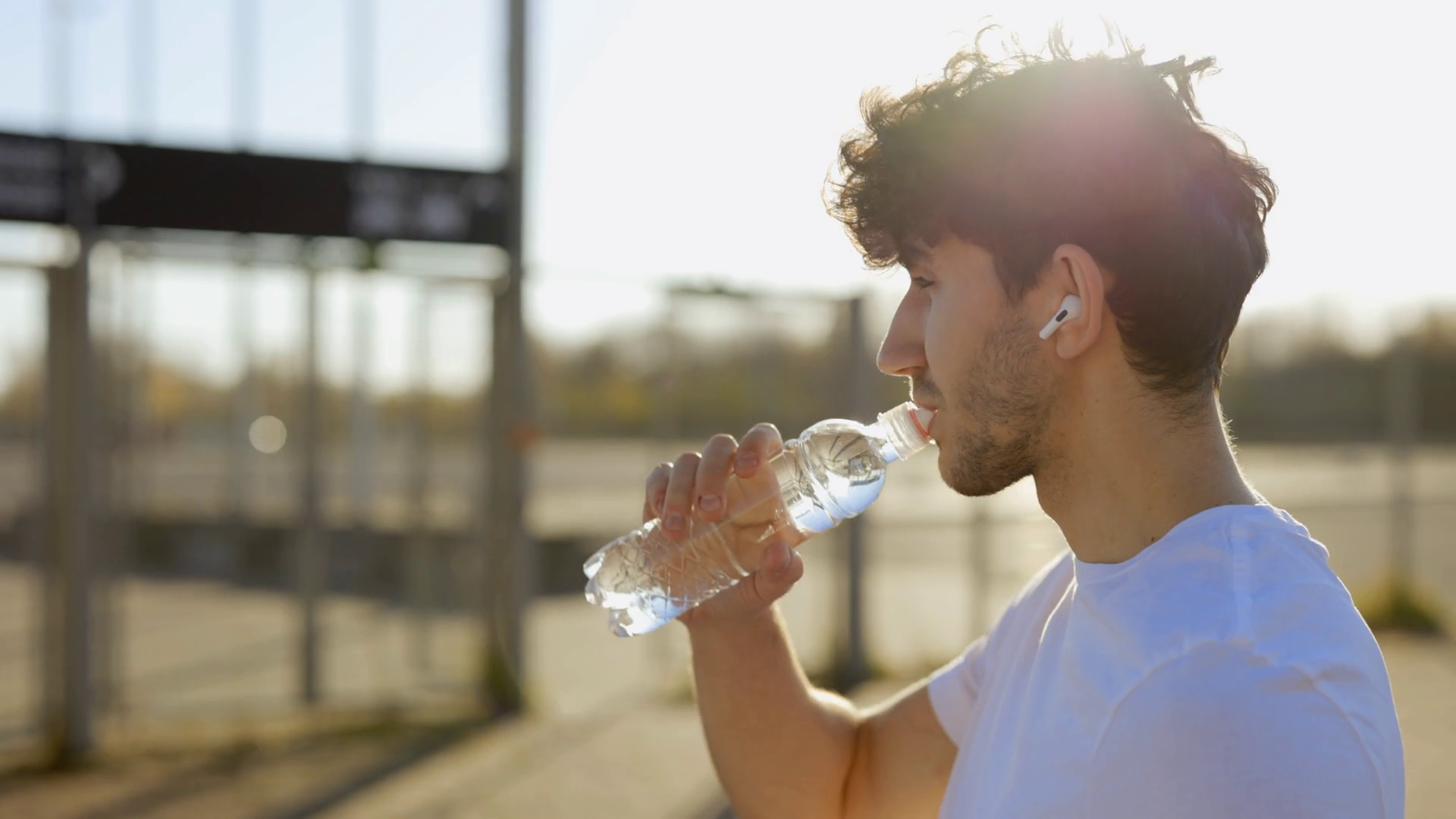 Tired Dehydrated Handsome Guy Jogger Stock Footage SBV-348495390 ...