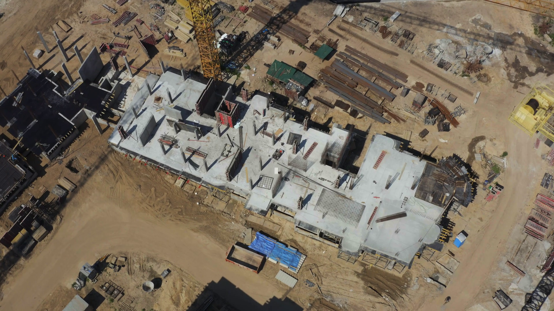 Construction Progress Of New Commercial Stock Footage SBV-351675810 ...