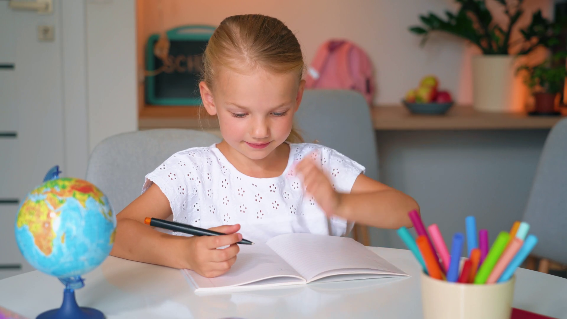 Distance Learning School Child At Home In Stock Footage SBV-352128497 ...