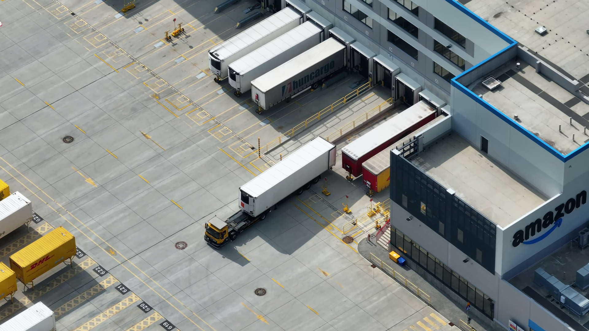 Aerial View Of Amazon Warehouse With Stock Footage SBV-353787599 ...
