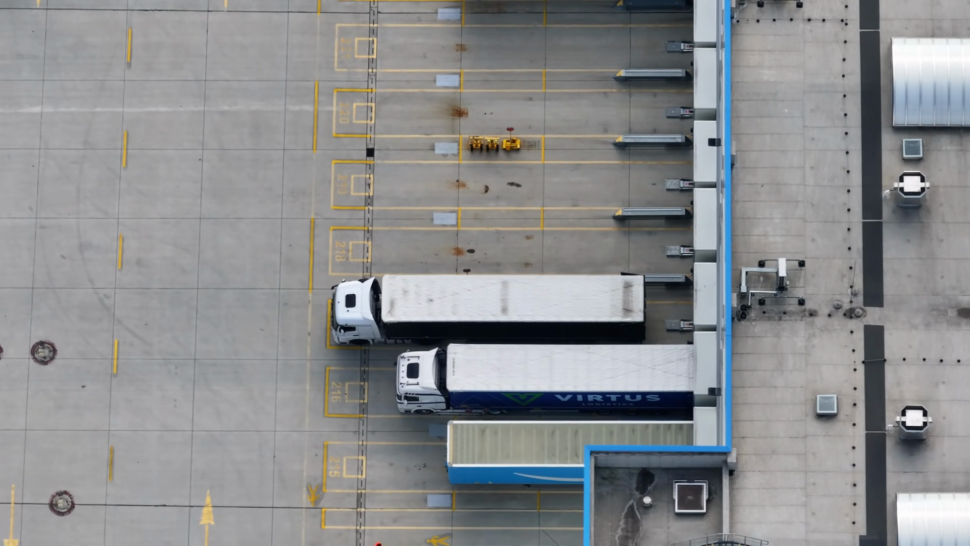 Trucks Positioned At Loading Docks In Stock Footage SBV-353787647 ...