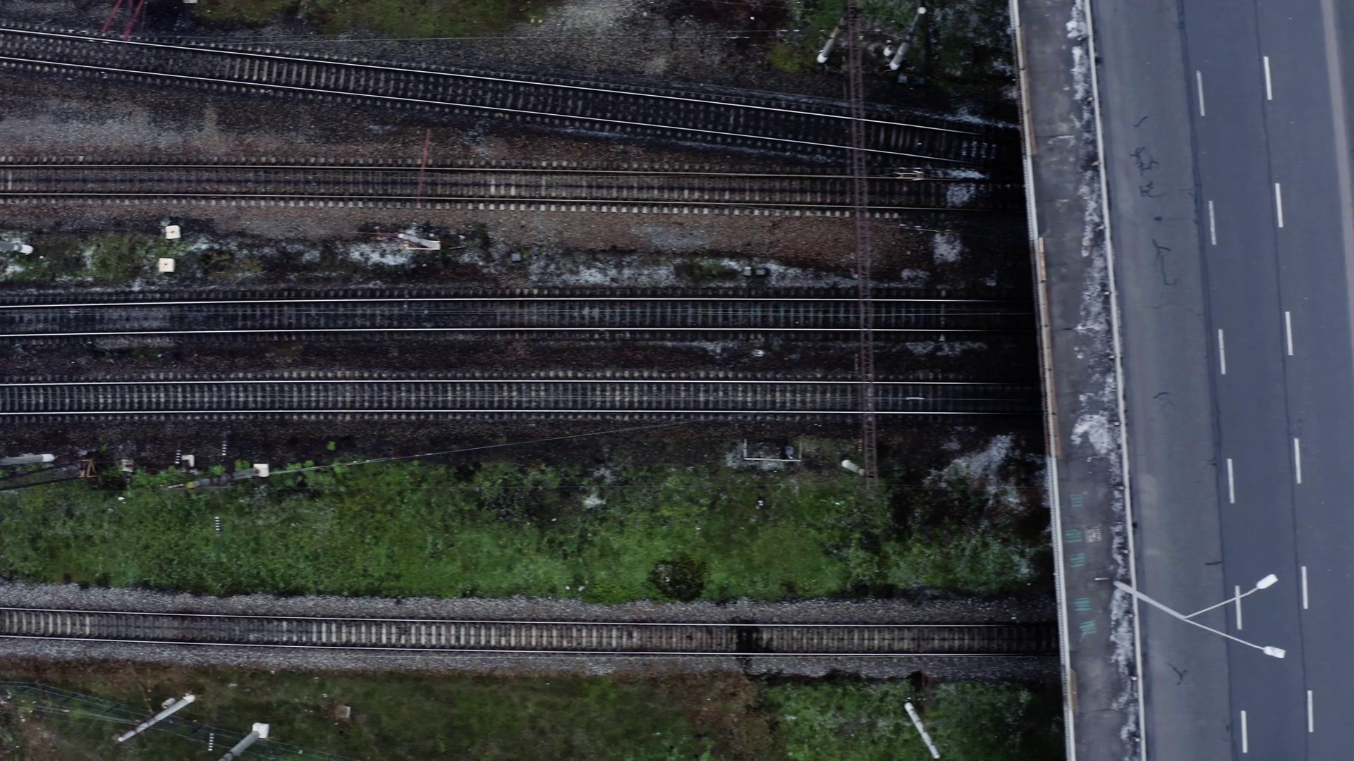 Exploring Overgrown Railway Tracks In Lush Stock Footage SBV-351679761 ...