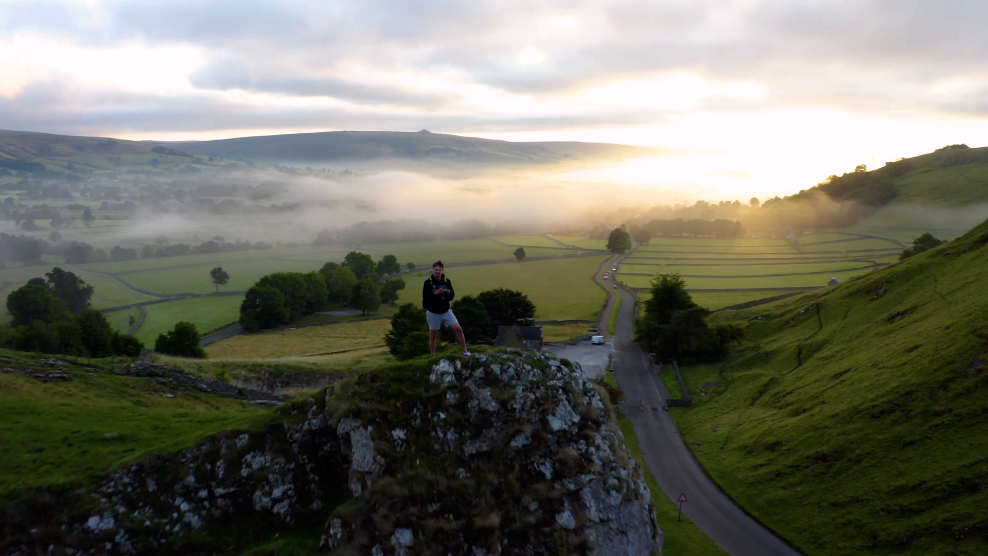 Sunrise View From Hilltop In Countryside Of Stock Footage SBV-351664342 ...
