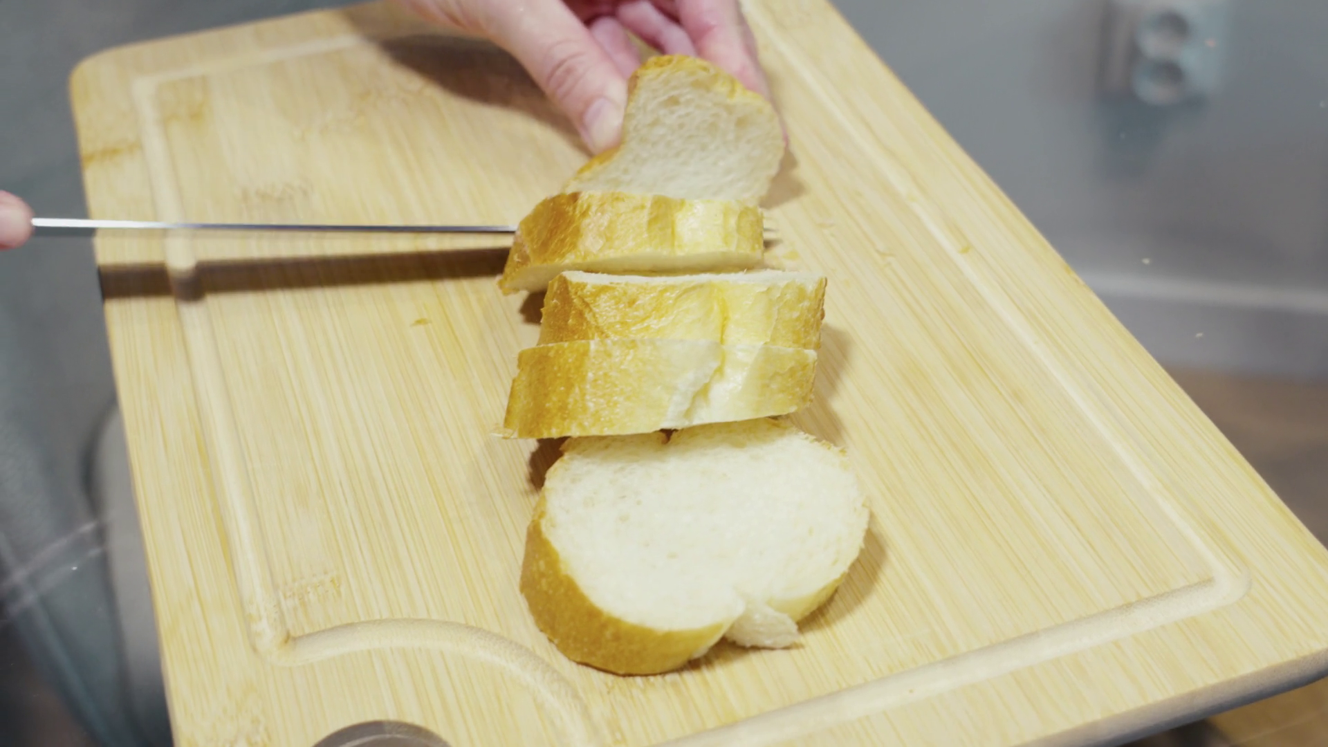 Slicing Fresh Bread Delightful Healthy Meal Stock Footage SBV-352342683 ...