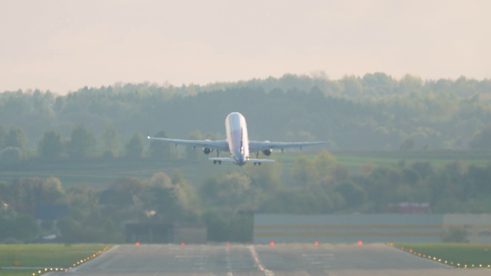 Passenger Plane Takes Off From Runway In Stock Footage SBV-352062921 ...