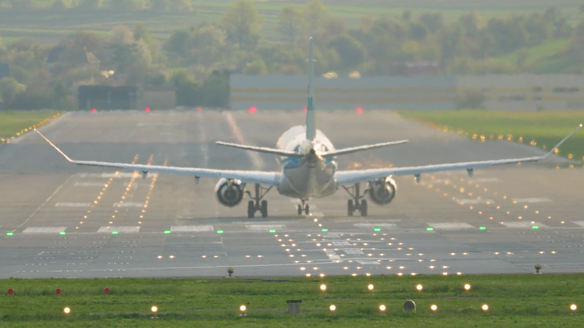Passenger Plane Takes Off From Runway During Stock Footage SBV ...