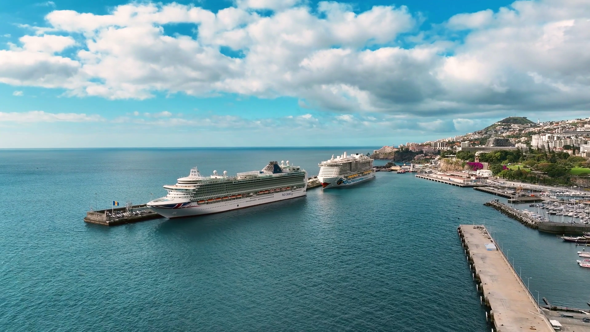 Cruise Ships Dock At Scenic Port Of Funchal Stock Footage SBV-351935767 ...