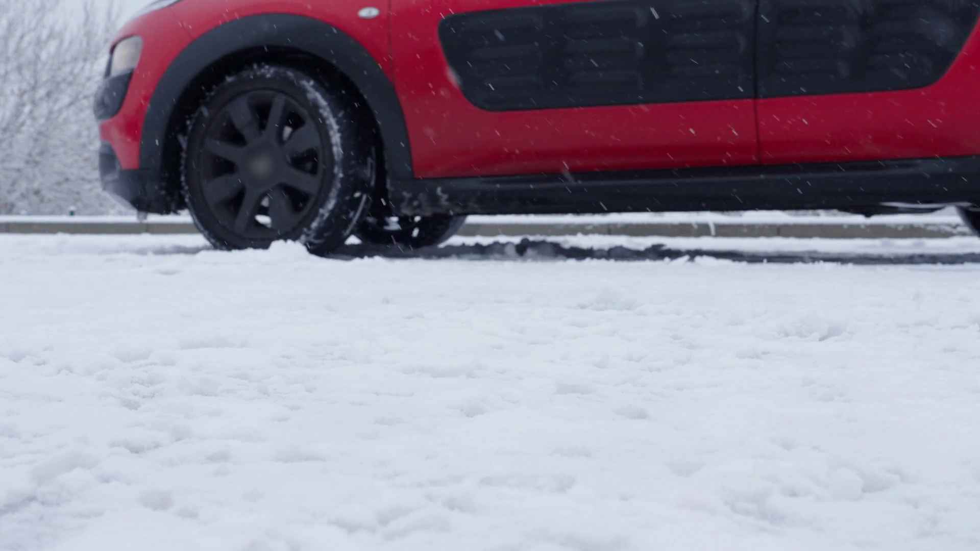 Car Skids On Icy Slope Abs Engages During Stock Footage SBV-353326737 ...