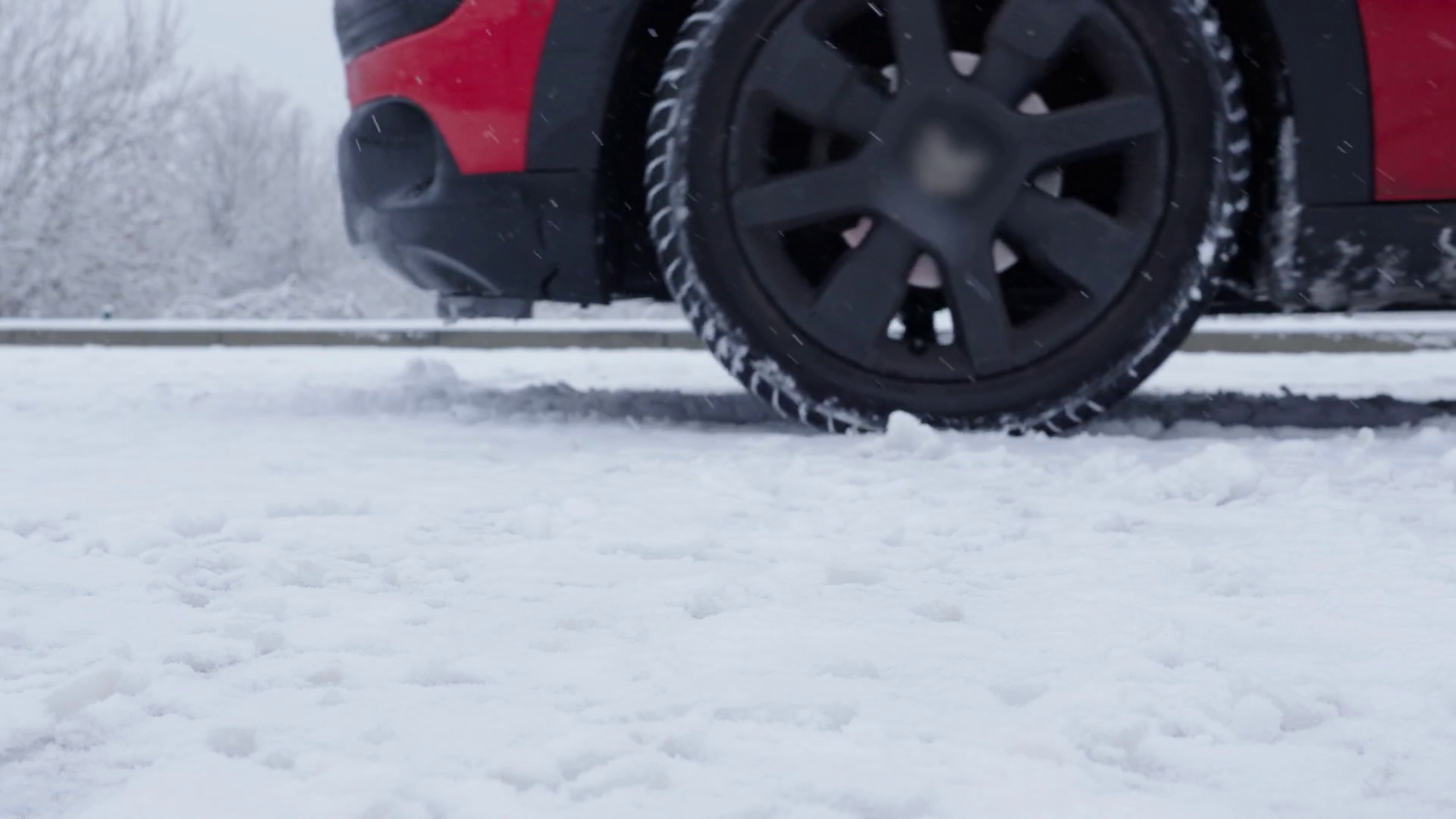 Car Skids On Icy Slope With Abs Engaging Stock Footage SBV-353326741 ...