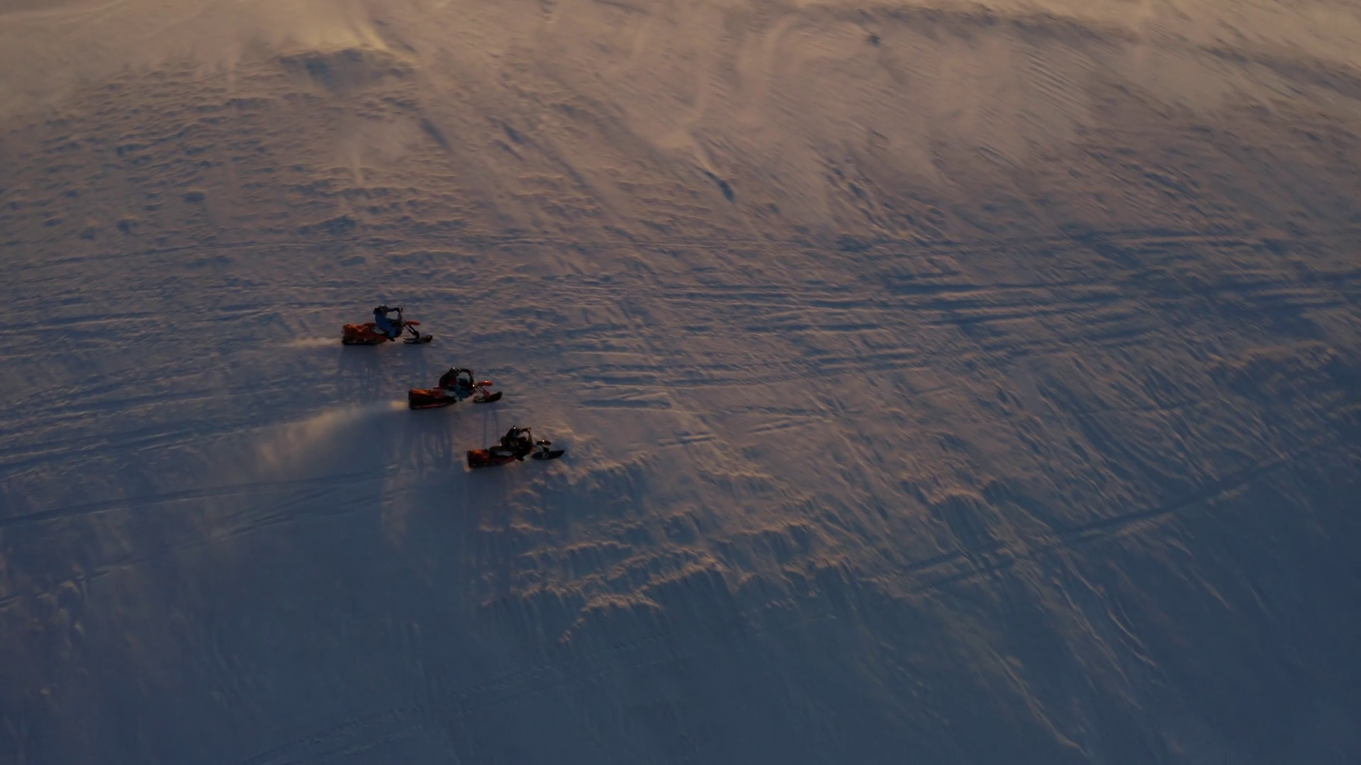 Aerial View Of Motorbikes On Snow Tracks Stock Footage SBV-353410621 ...