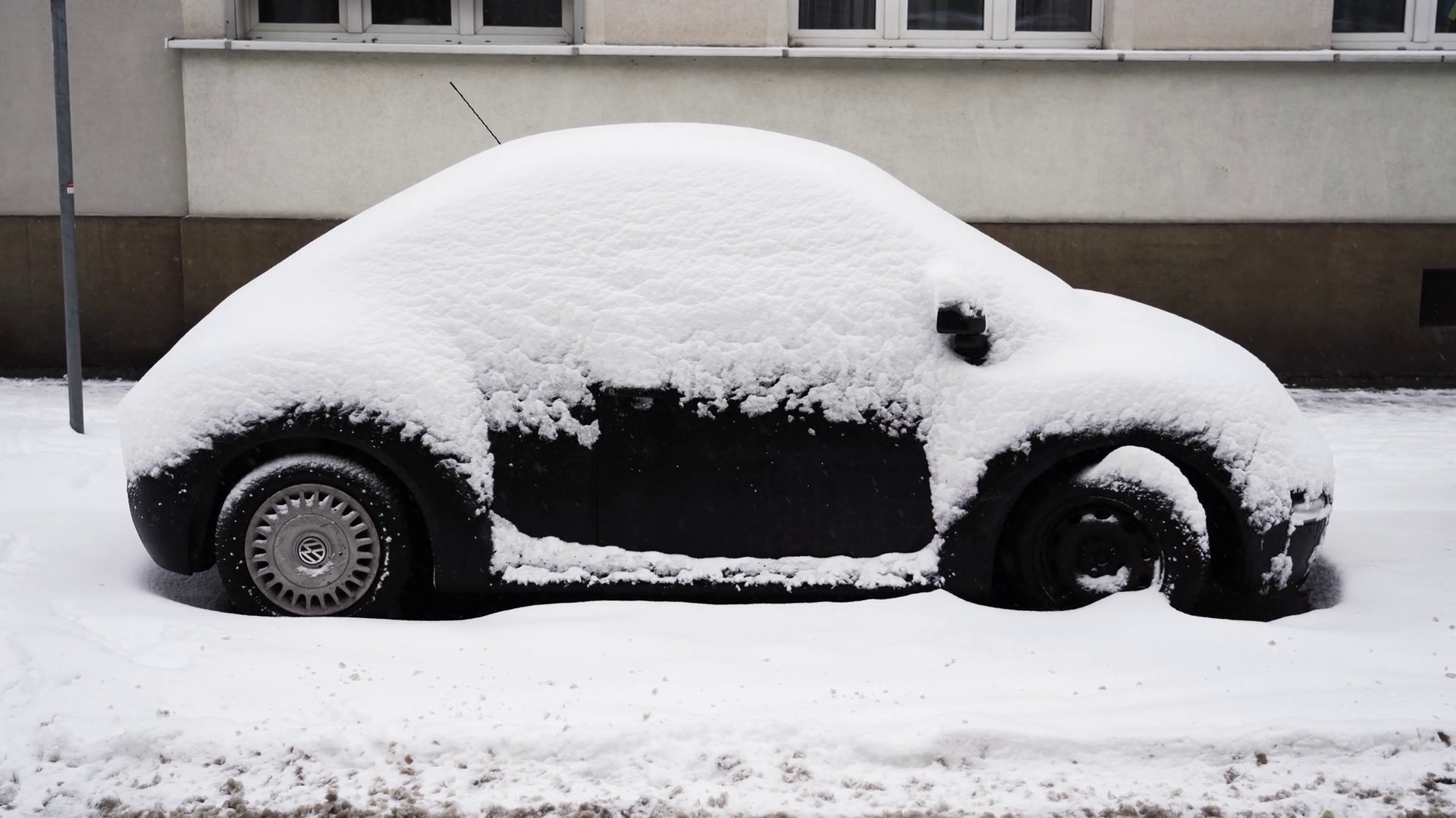 Car Completely Buried In Snow On City Street Stock Footage SBV ...