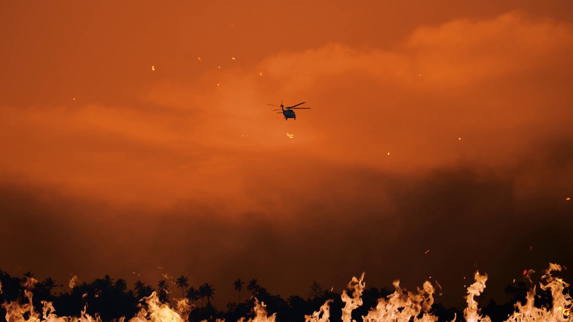 Helicopter Battling Los Angeles Wildfires In Stock Footage SBV ...