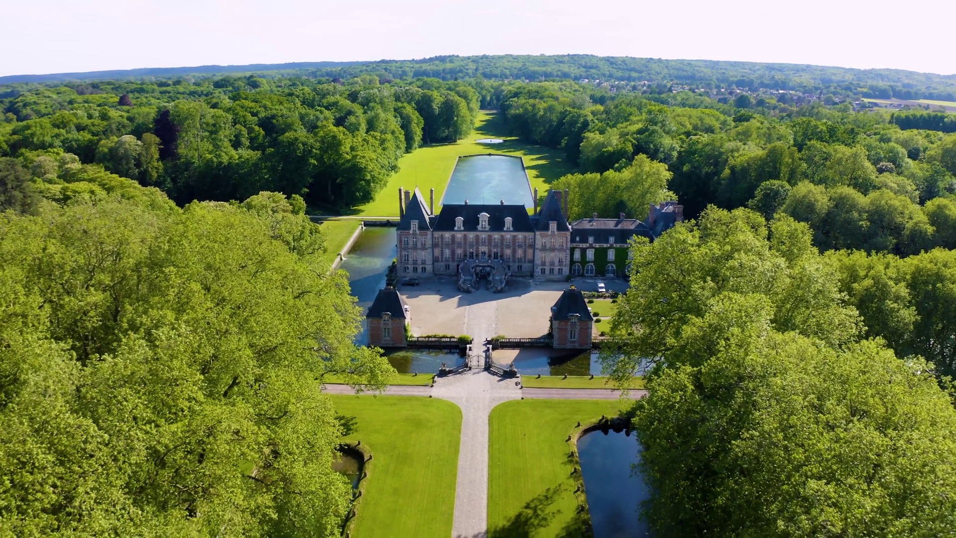 Stunning Aerial View Of Historic Chateau Stock Footage SBV-351662558 ...