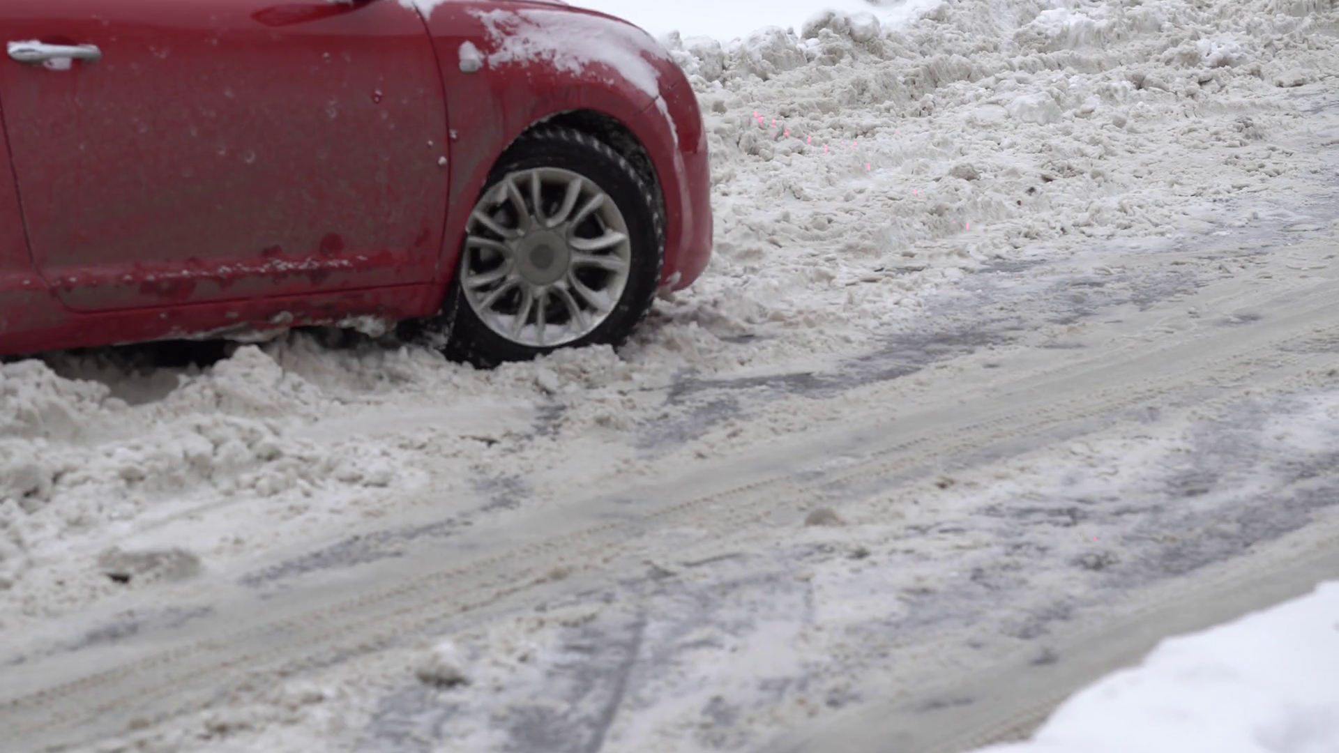Car Stuck In Deep Snow In Winter Weather On Stock Footage SBV-351675690 ...