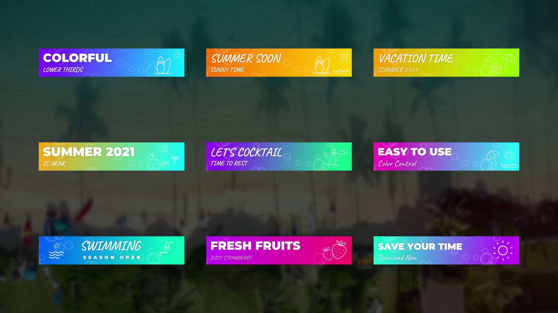 Colorful Summer Titles (After Effects) 00:33 SBV-346547102 - Storyblocks