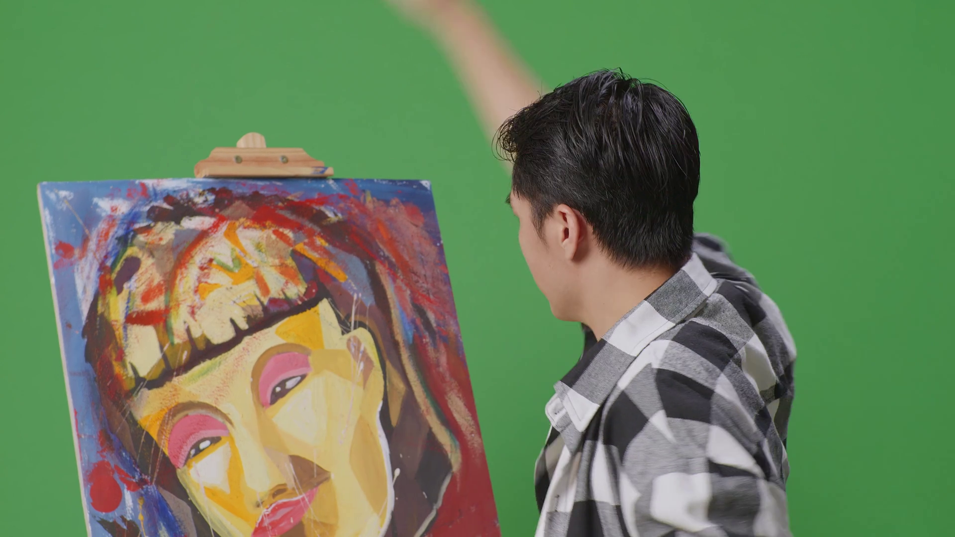 Close Up Back View Of Asian Male Artist Stock Footage SBV-351794343 ...