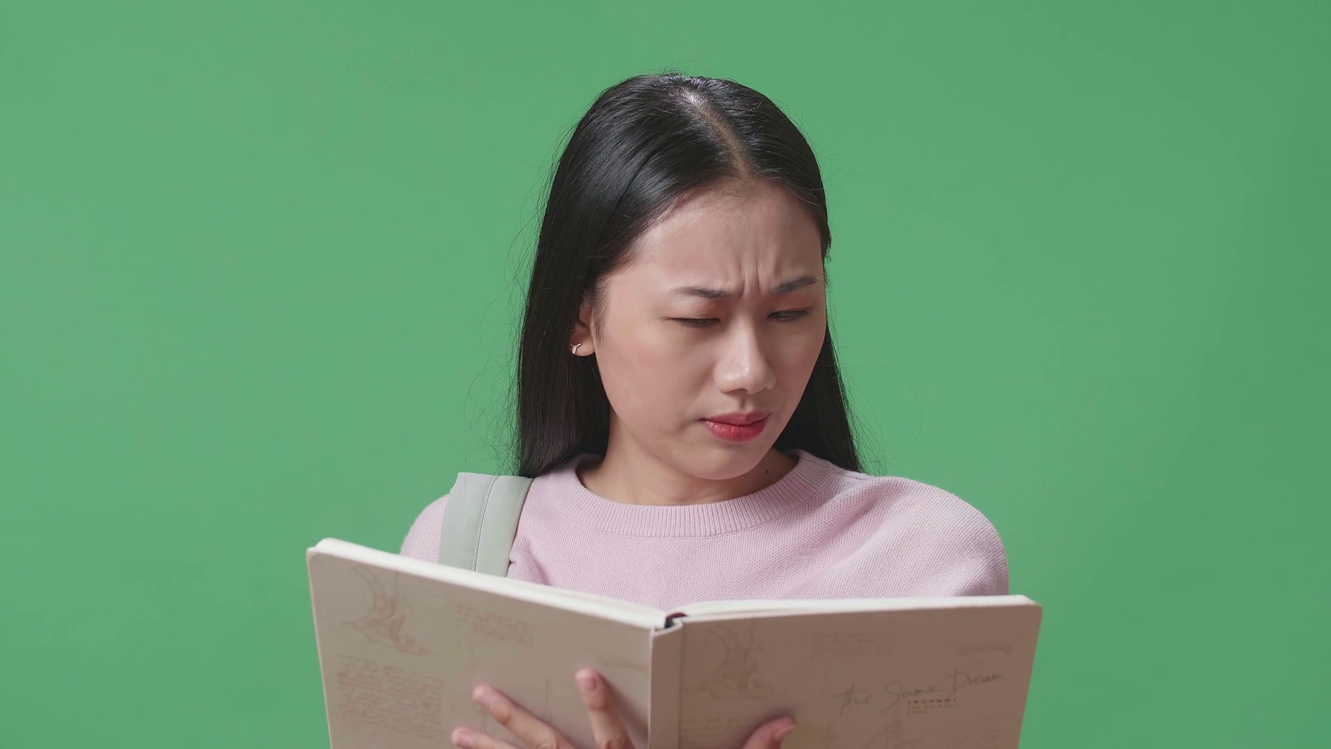 Upset Asian Woman Student Reading Book In Stock Footage SBV-348664208 ...