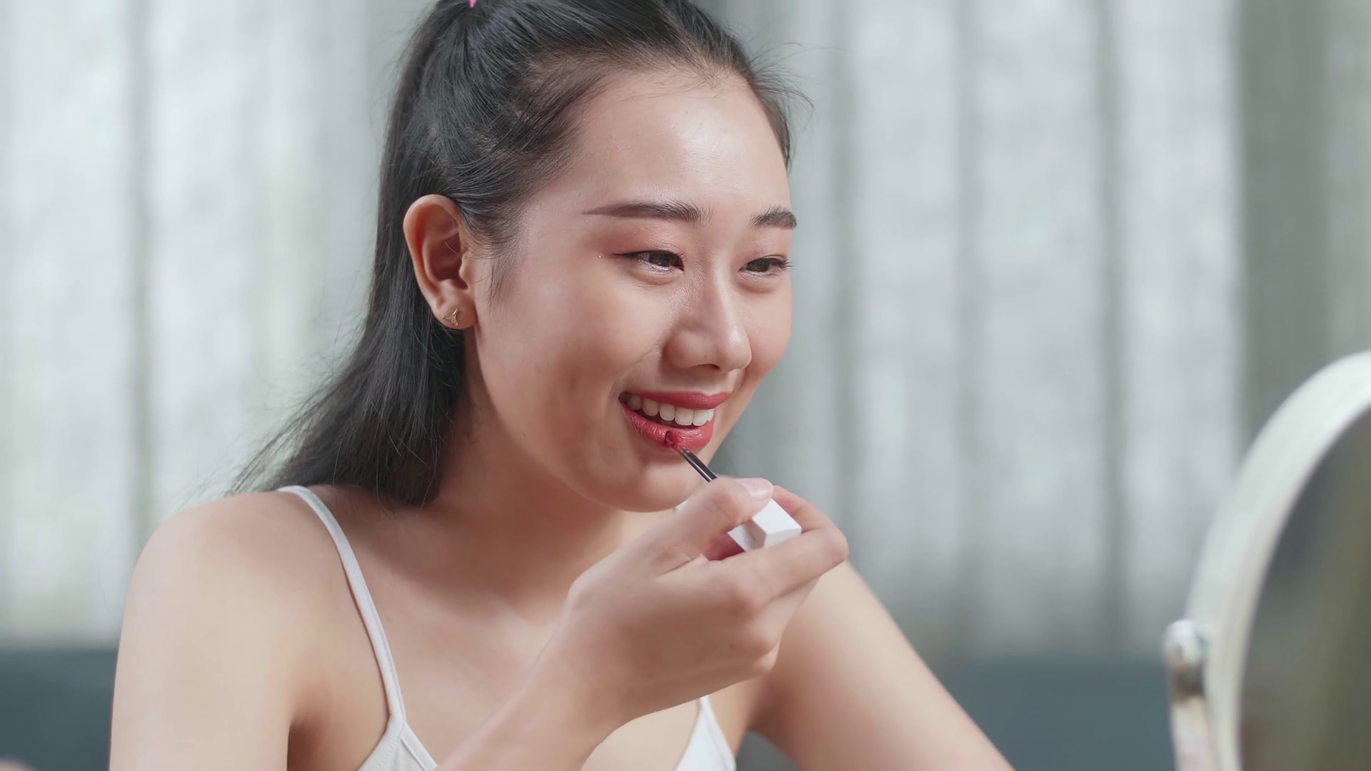 Close Up Of Beautiful Young Asian Woman Stock Footage SBV-348655983 ...