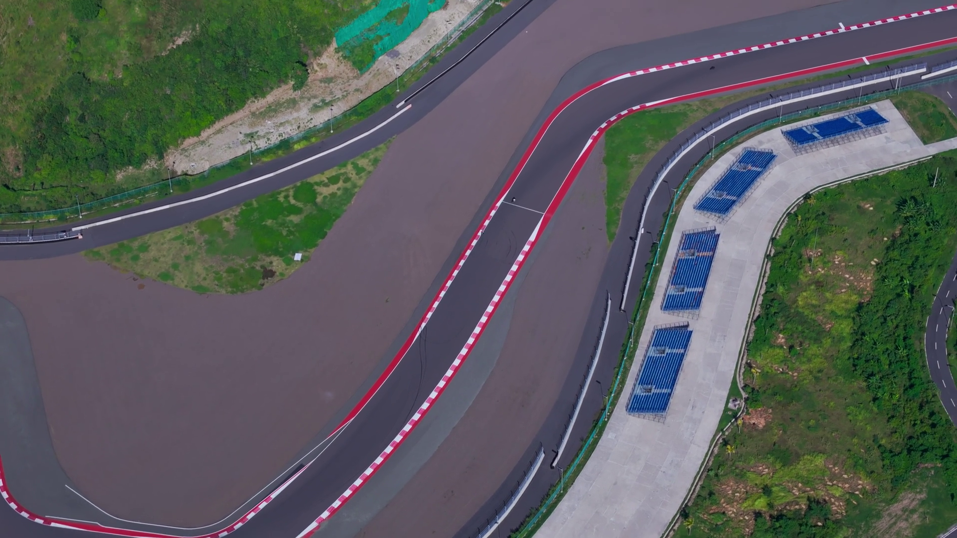 Modern Race Track Corner With Grandstand Stock Footage SBV-353293926 ...
