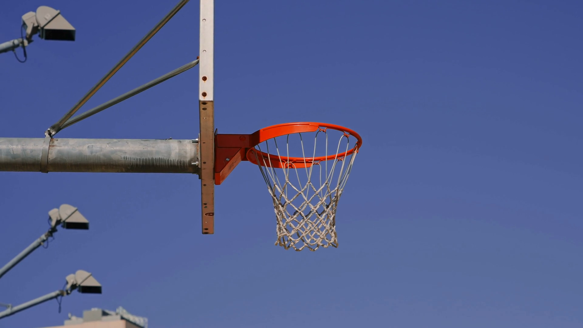 Street Basketball Goal Under Clear Sky Stock Footage SBV-352914733 ...