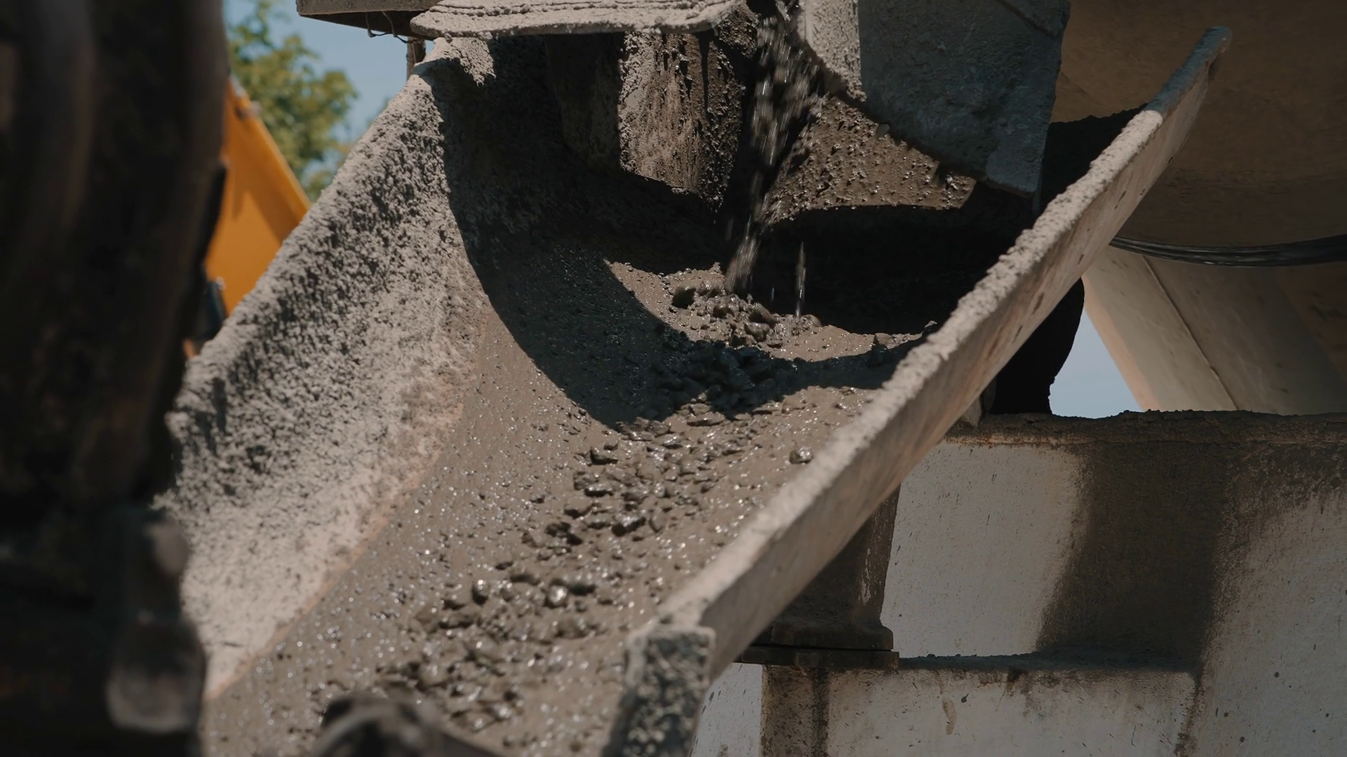 Cement Truck Unloading Concrete At Stock Footage SBV-352929965 ...