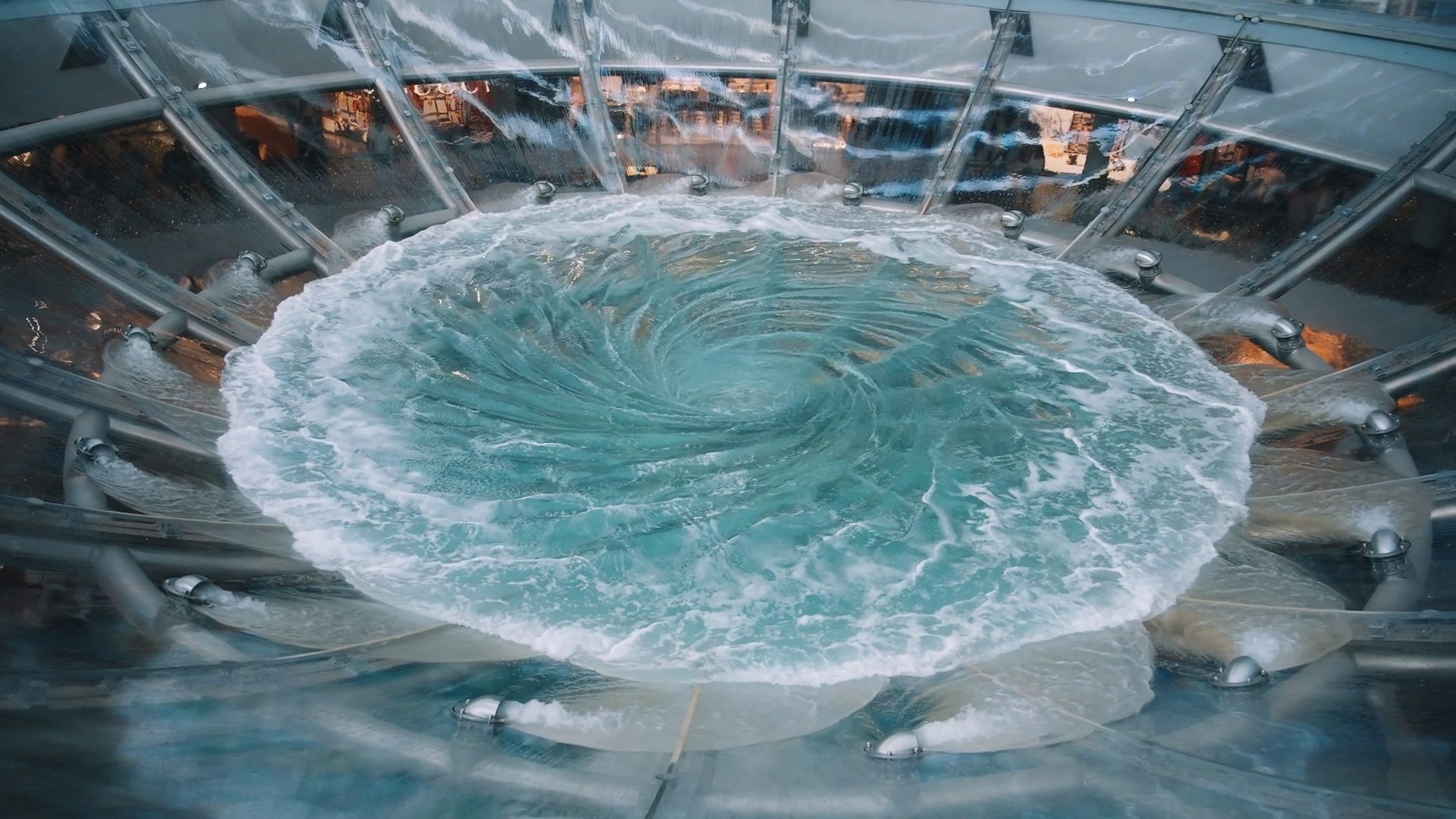 Artificial Whirlpool In Shopping Mall Stock Footage SBV-352974282 ...