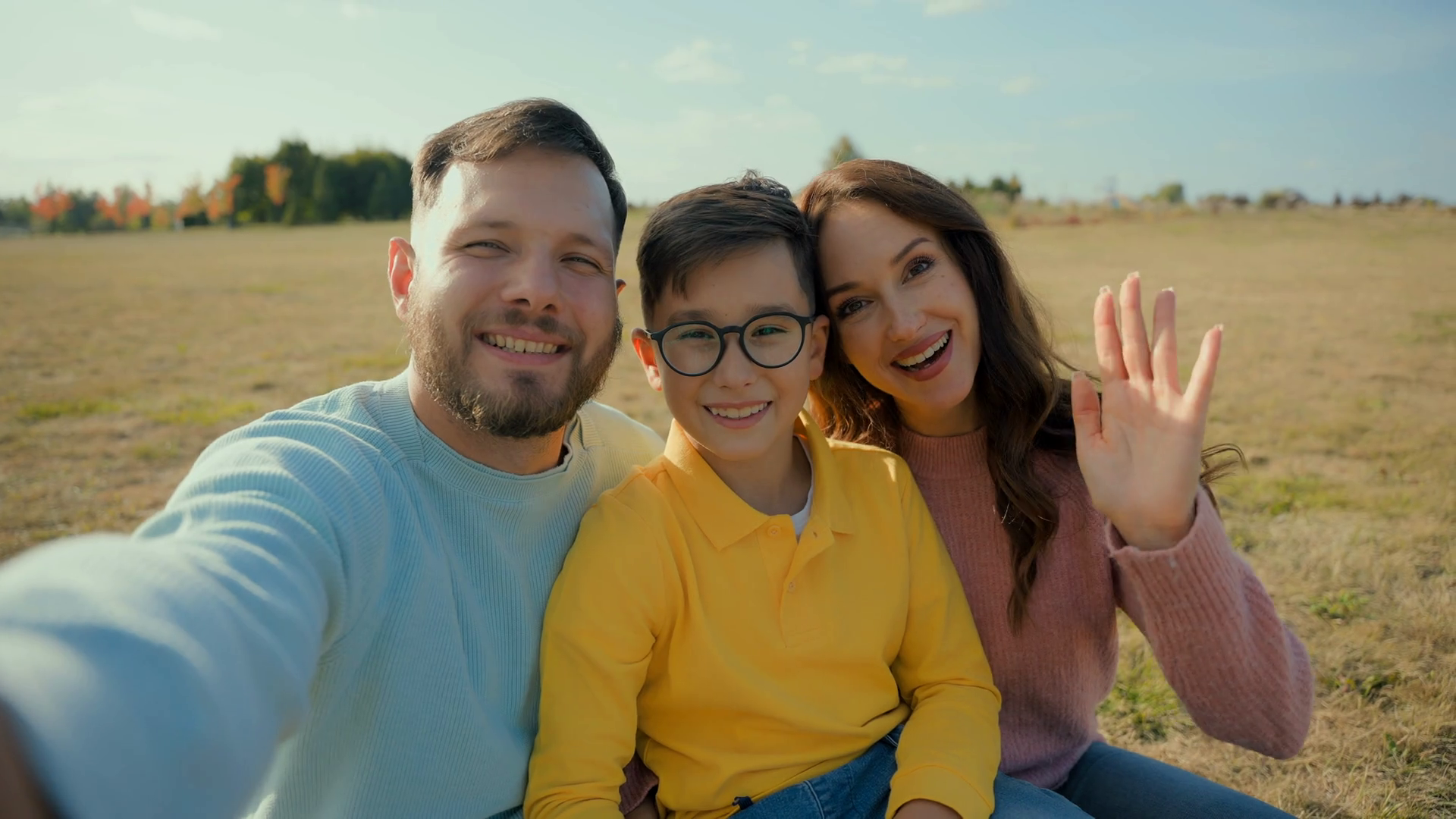 Happy European Smiling Family Blogger Man Stock Footage SBV-352971888 ...