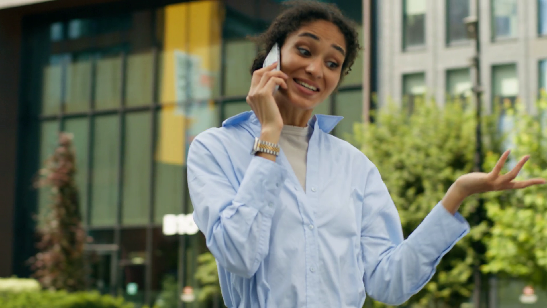 Happy Smiling Talking Mobile Phone Call Stock Footage SBV-353180039 ...