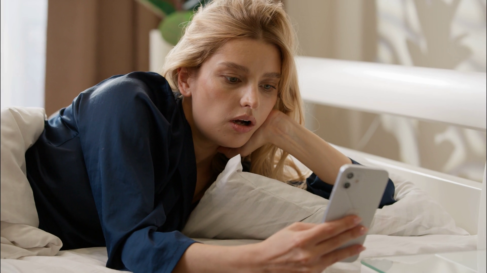 Shocked Caucasian Woman Wake Up Morning Girl Stock Footage SBV ...