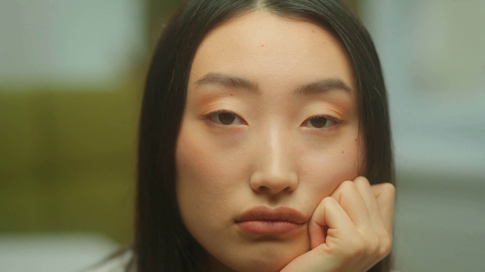 Portrait Asian Woman Feeling Boring Looking Stock Footage SBV-352962913 ...
