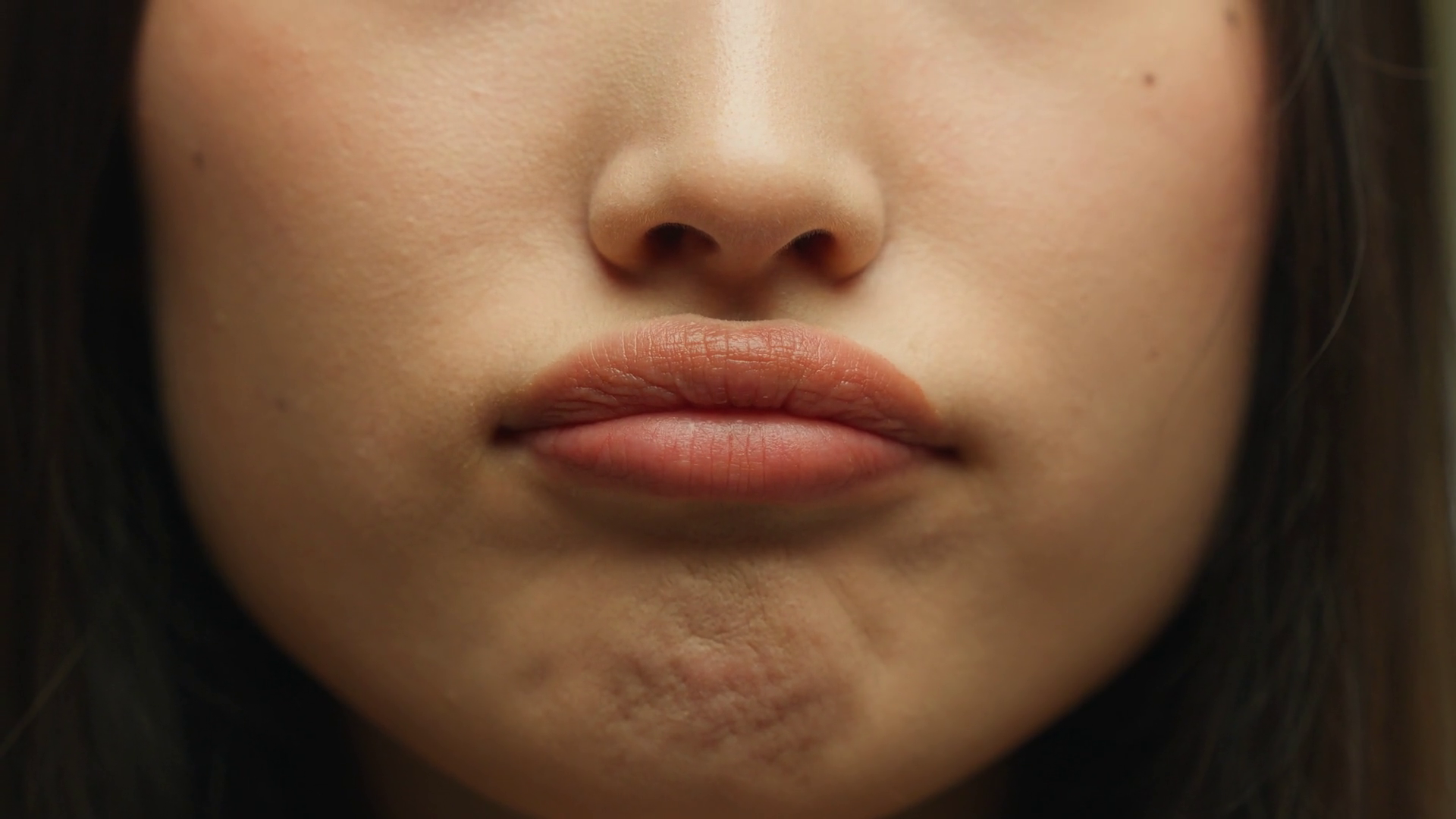 Close Up Asian Girl Pursing Lips Offended Stock Footage SBV-352962439 ...