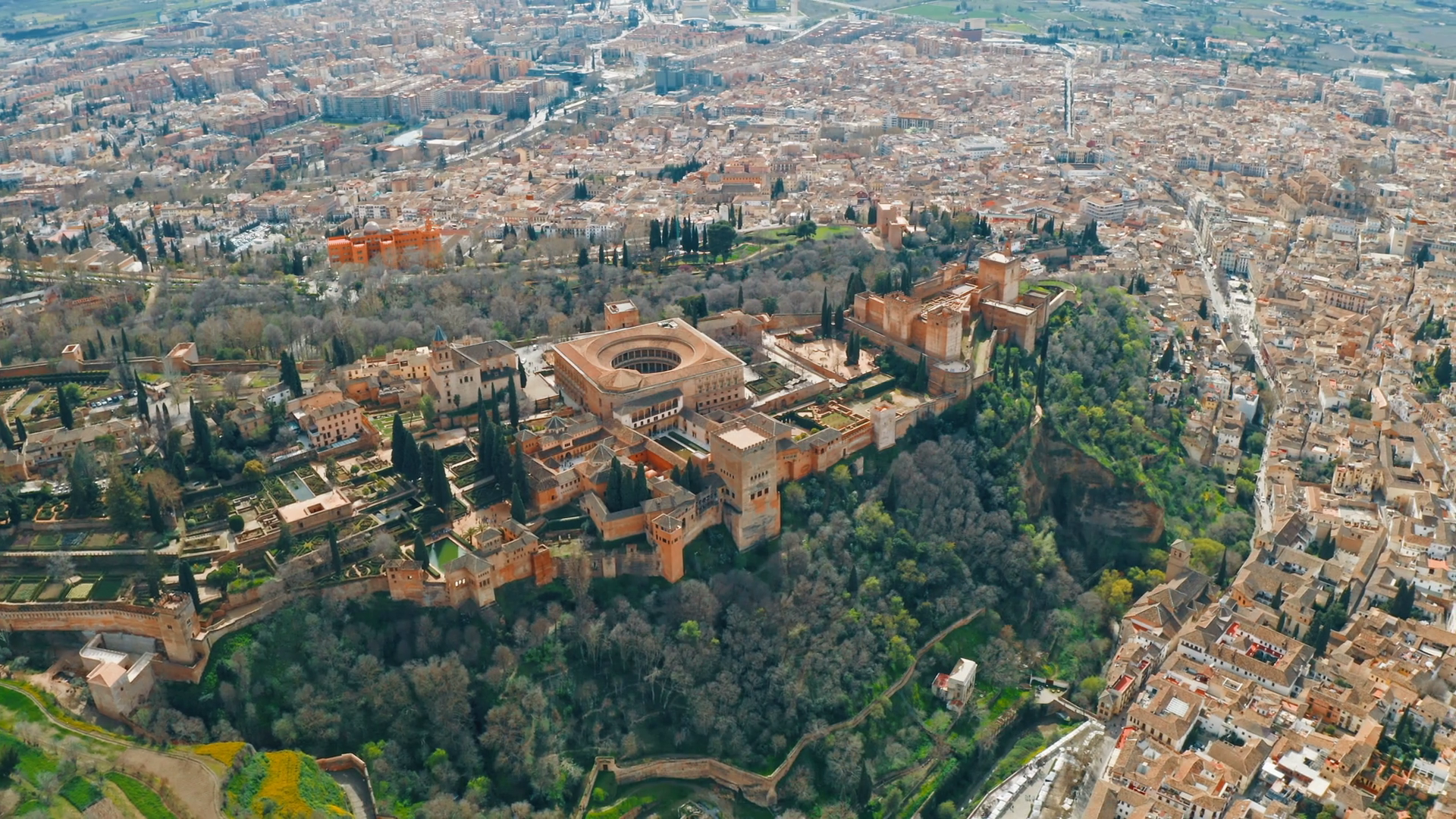 Drone Flying Aerial View Granada Spain Stock Footage SBV-353259403 ...