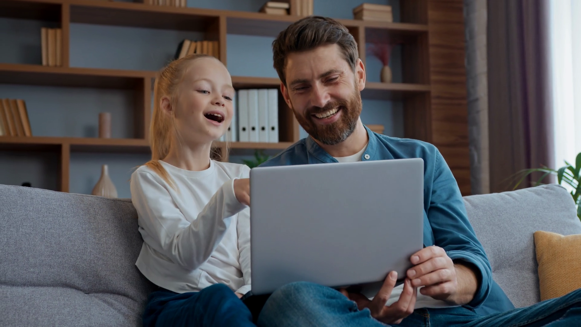 Cheerful Caucasian Family Laughing Father Stock Footage SBV-352937258 ...