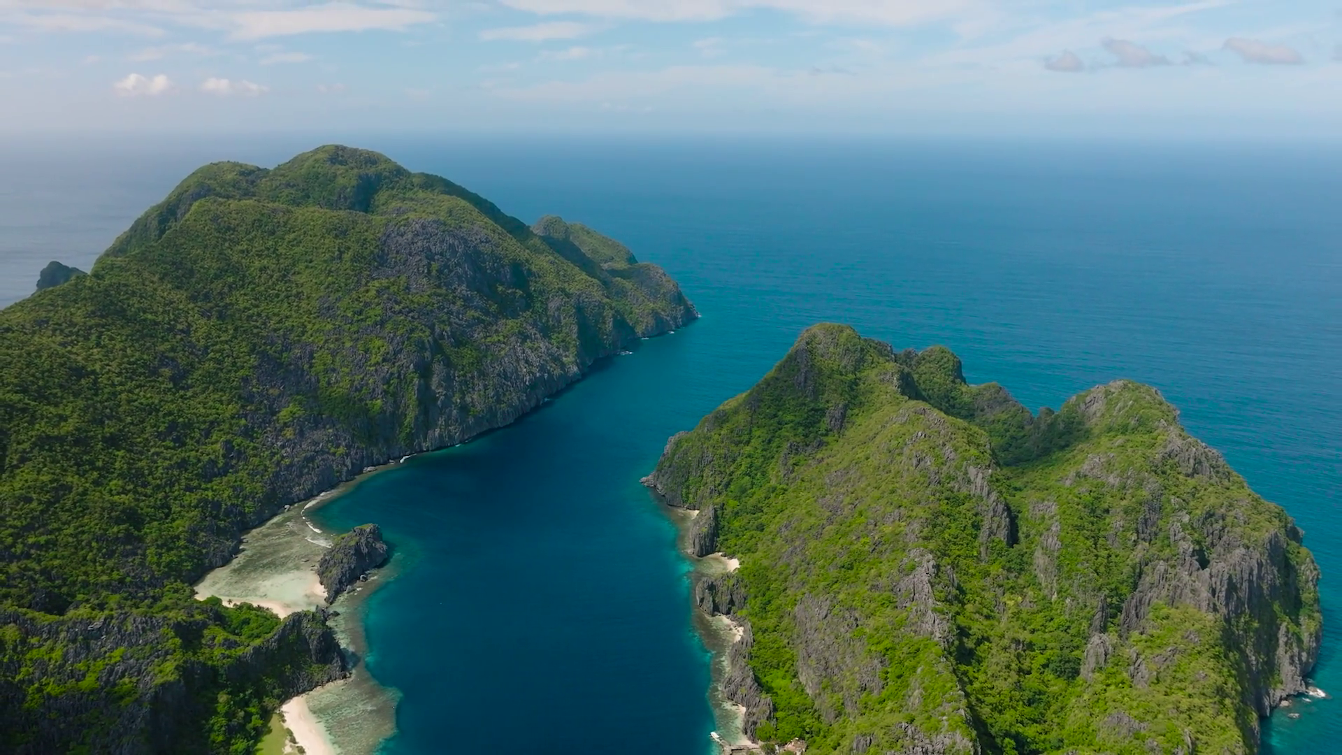 Drone View Of White Beach In Tapiutan Island Stock Footage SBV ...
