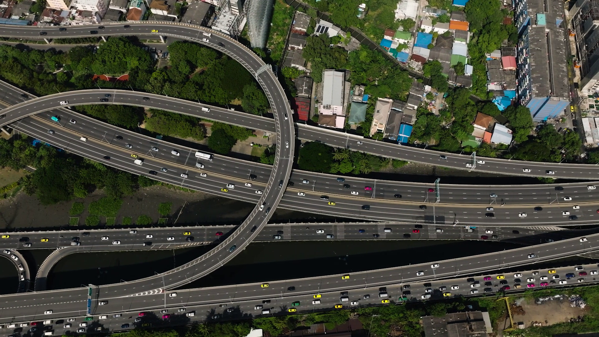 Roads Highways Intersecting With Dense Stock Footage SBV-352226132 ...