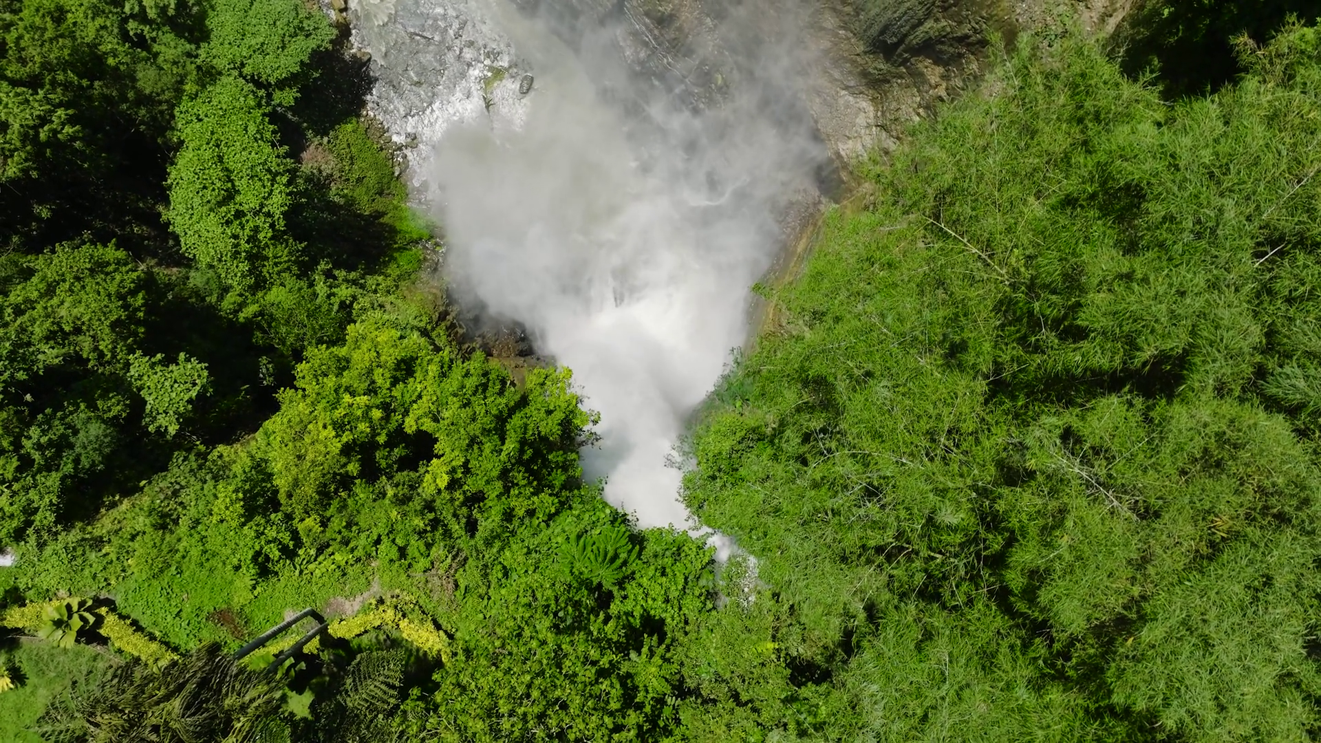 Flying Over Waterfalls With Beautiful Stock Footage SBV-352248986 ...