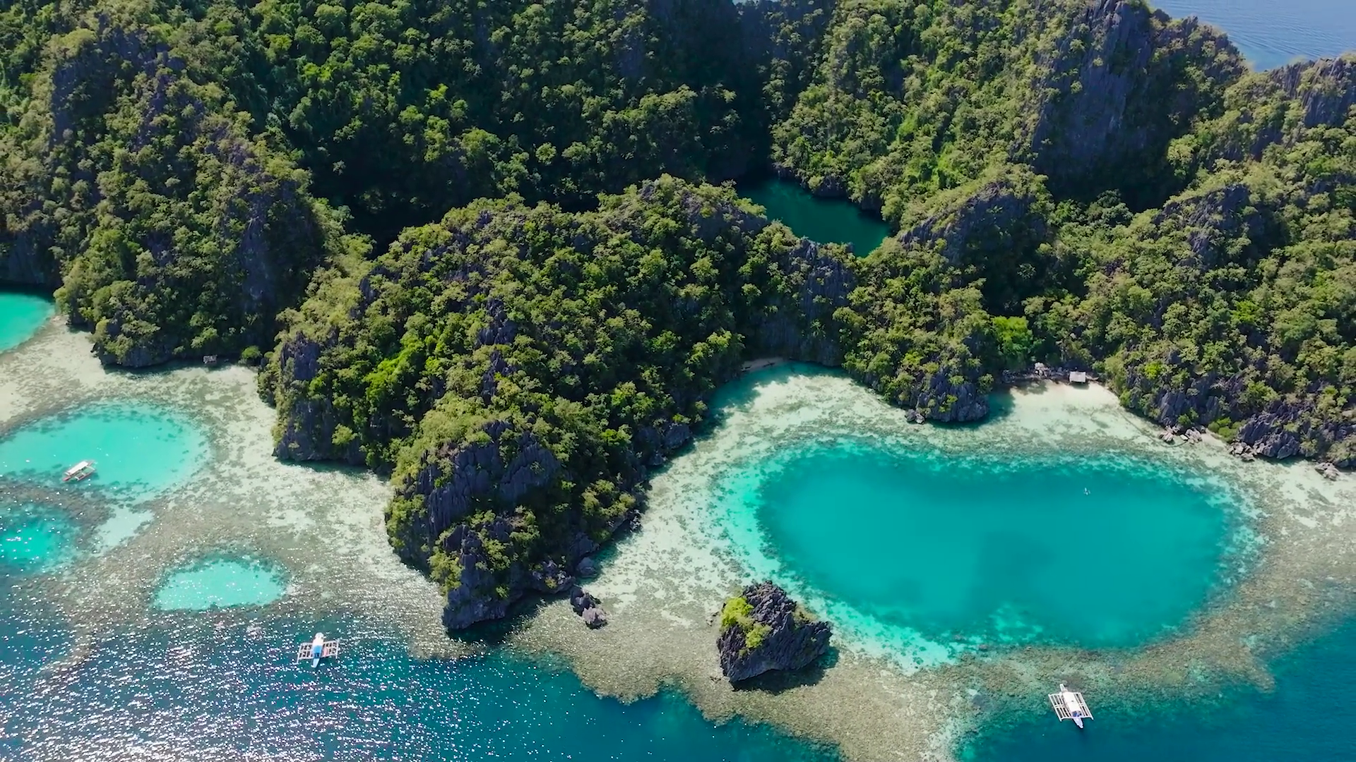 Drone View Of Hidden Lagoon With Turquoise Stock Footage SBV-352296509 ...
