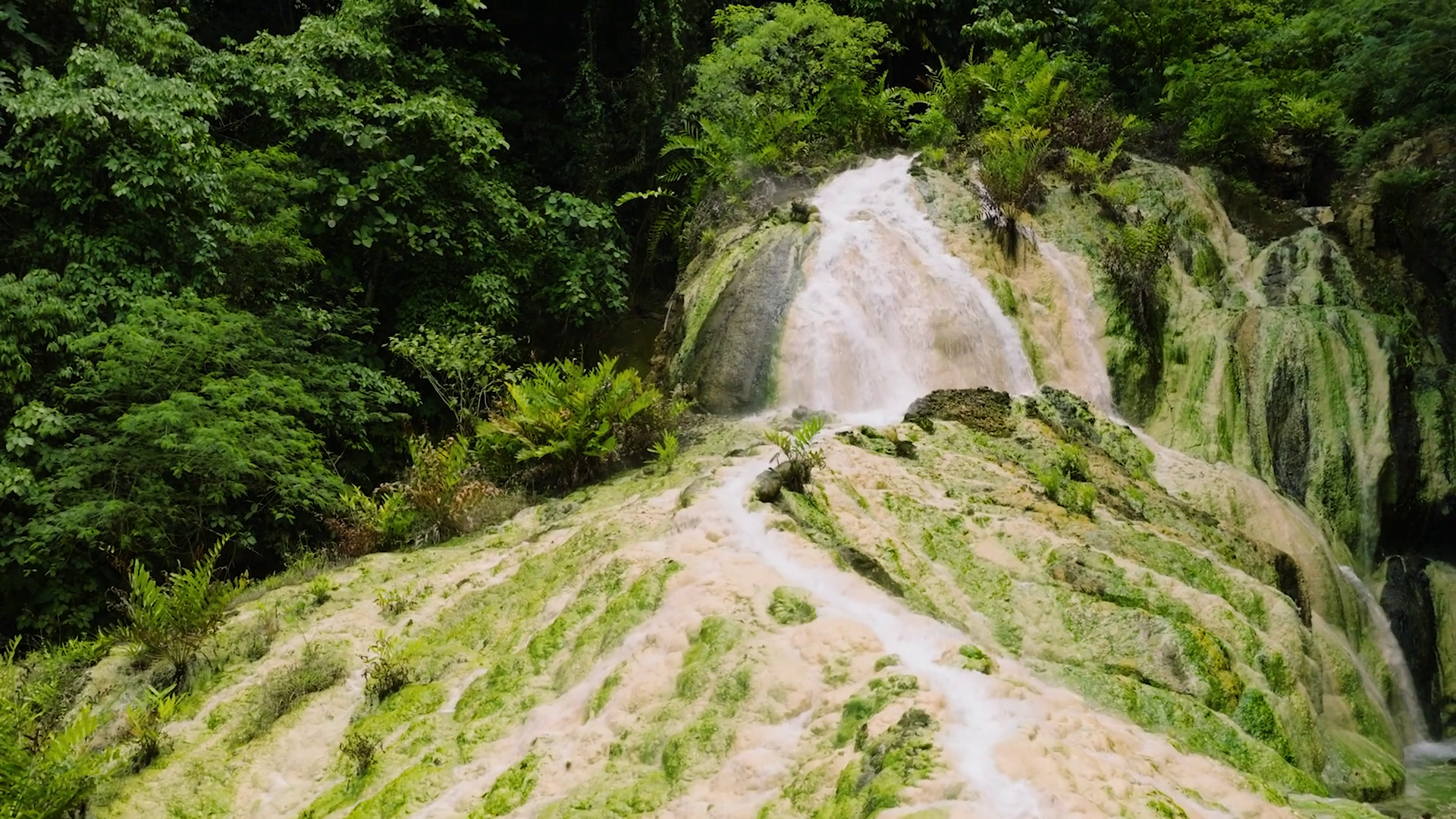 Top View Of Natural Hot Spring Waterfall Stock Footage SBV-352315103 ...