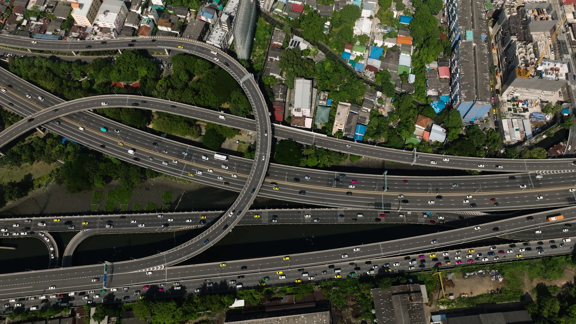 Roads Highways Intersecting With Dense Stock Footage SBV-352346056 ...