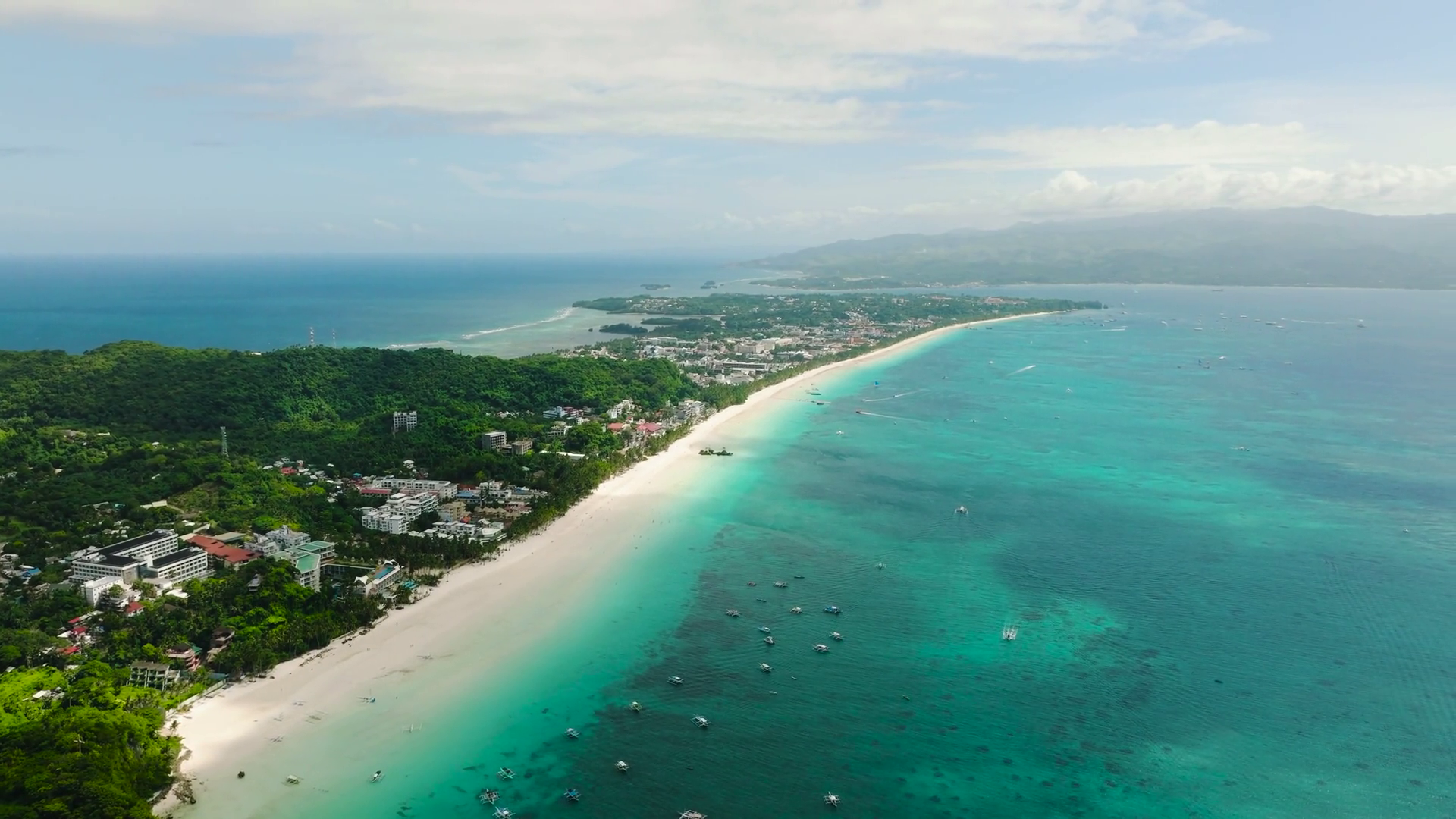 White Beach Path In Boracay Island Turquoise Stock Footage SBV ...