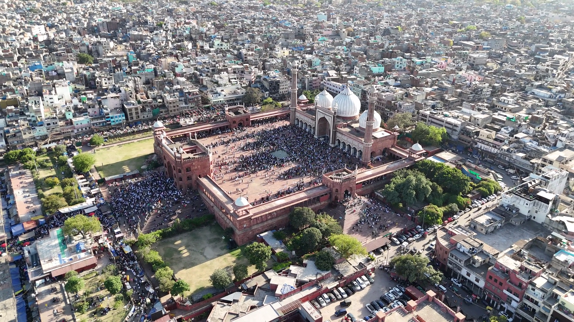 4k Aerial Drone Footage Of Jama Masjid Stock Footage SBV-352744379 ...