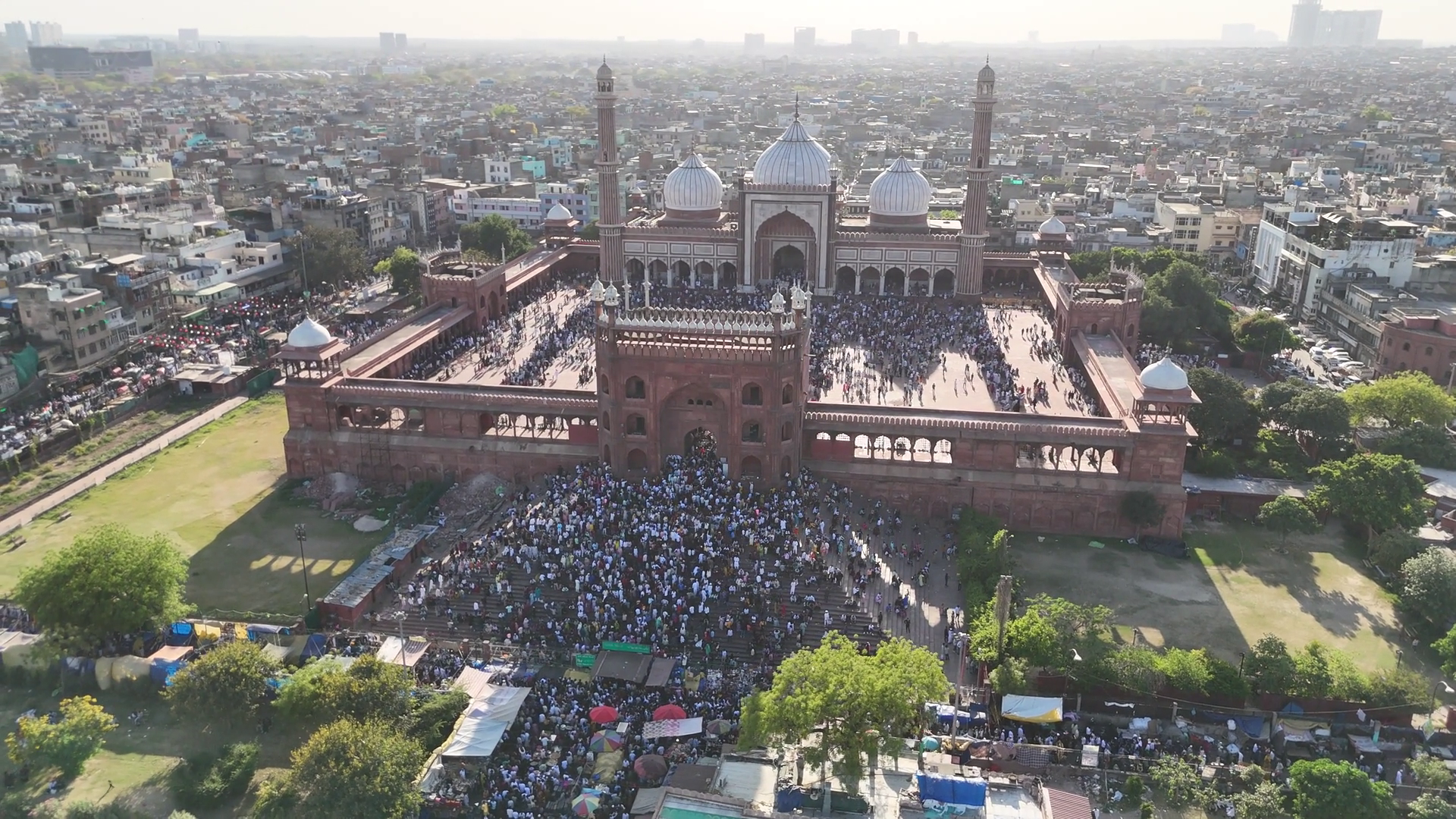 4k Aerial Drone Footage Of Jama Masjid Stock Footage SBV-352744140 ...