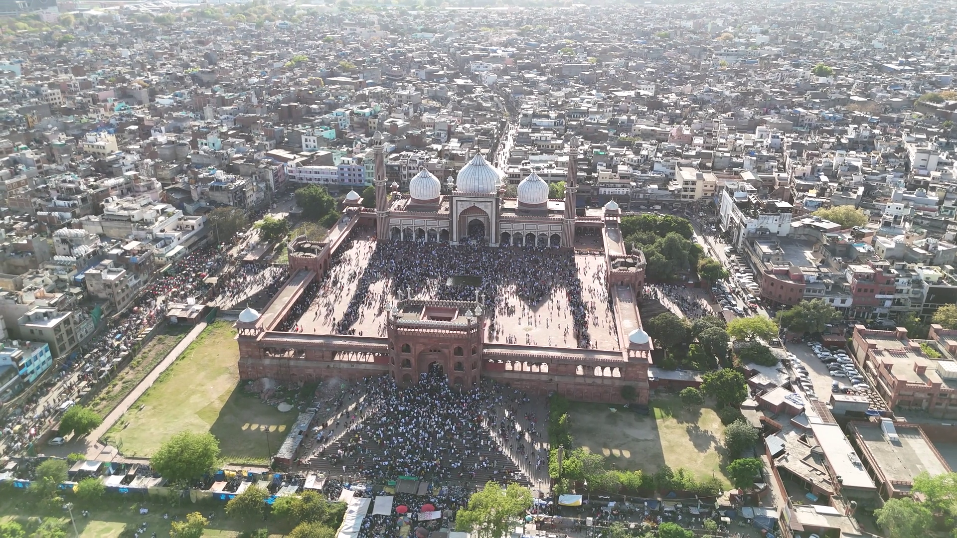 4k Aerial Drone Footage Of Jama Masjid Stock Footage SBV-352744504 ...