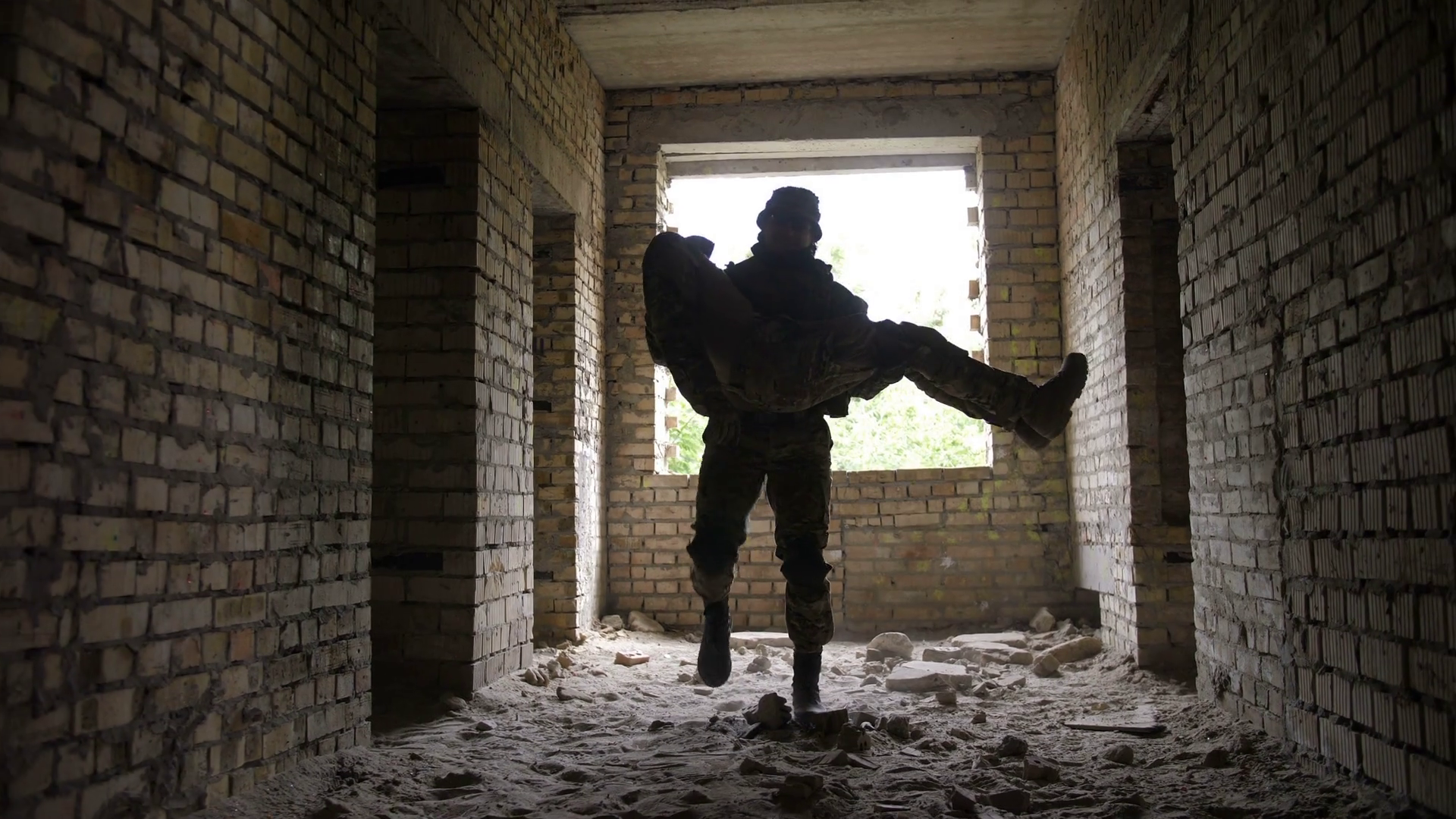 Army Soldier Saving Life Of Warrior Carrying Stock Footage SBV ...