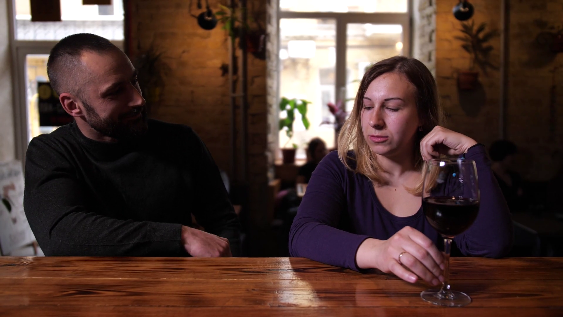 Close-up Of Annoying Man Pestering Lonely Stock Footage SBV-336818042 ...