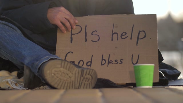 Please Help God Bless U Stock Footage: Royalty-Free Video Clips ...