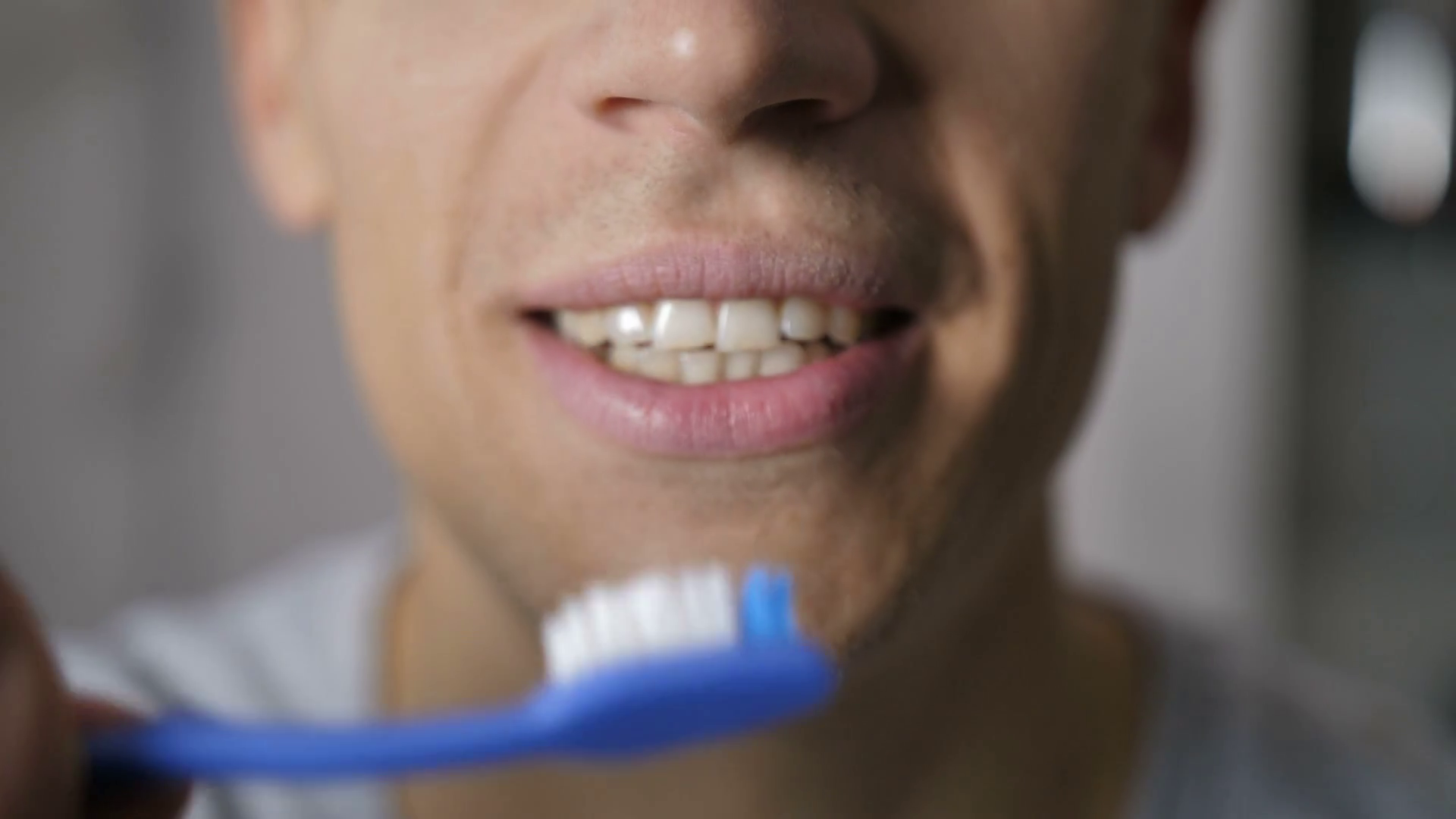 Close-up Of Person Brushing Teeth With Stock Footage SBV-322344271 ...